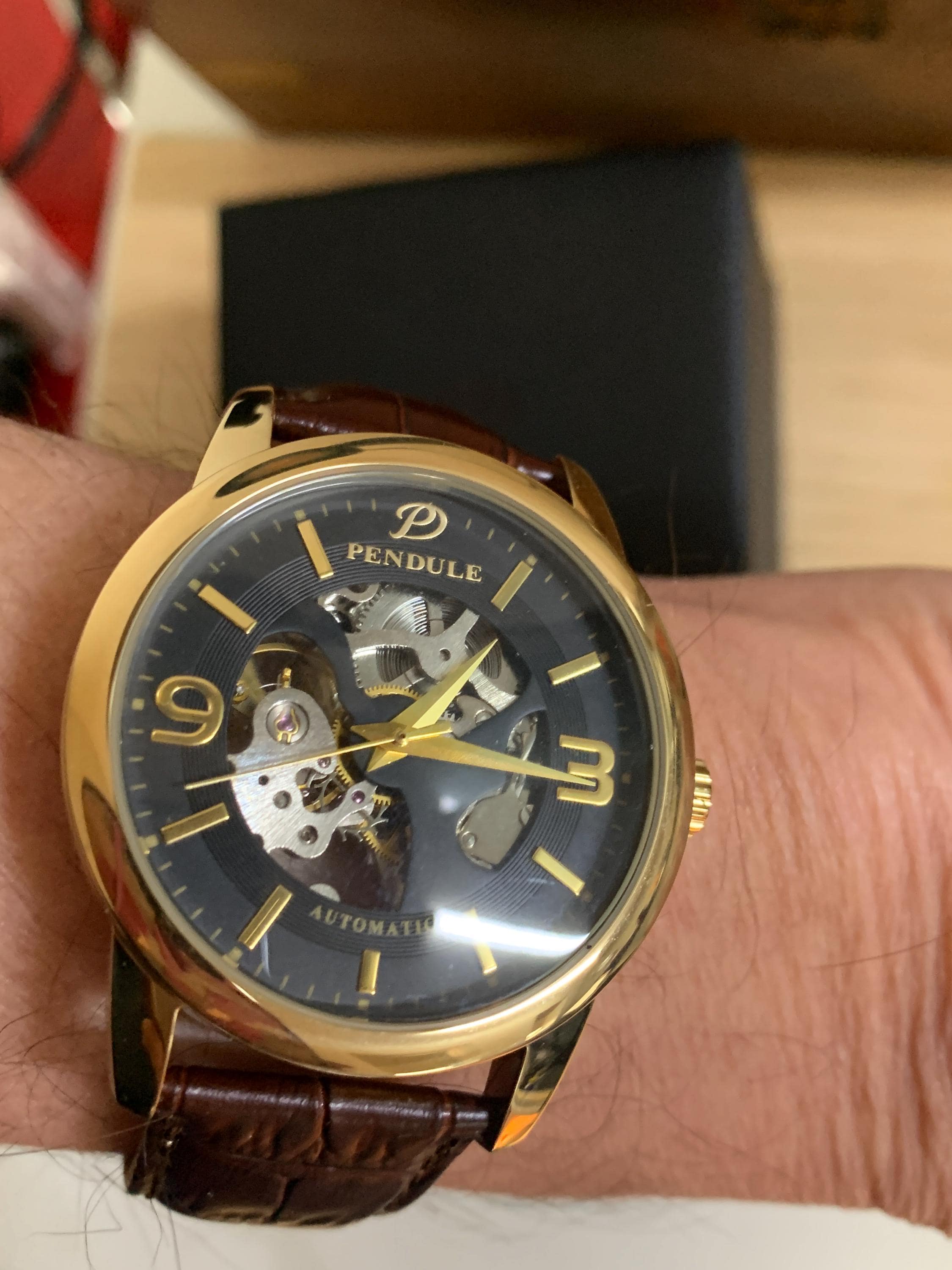Pendule Men's Automatic Skeleton Watch With Black Chapter Ring and ...