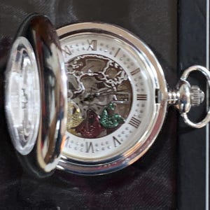 Mechanical Argo Pocket Watch Silver Plated Half Hunter With Skeleton ...