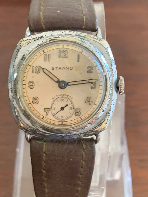 Rare Vintage Gents 1940/50s Strand watch with art dec… - Gem