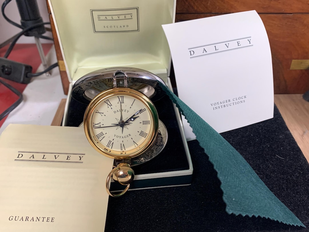 Dalvey Voyager Clock, Vintage Nautical Clock, Pocket Watch Style Alarm ...