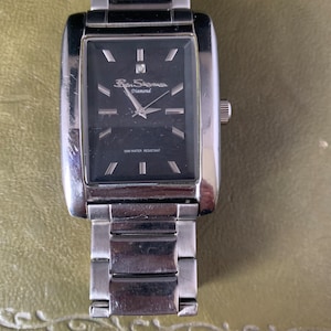 Vintage Large Ben Sherman Diamond Men's Rectangular Case Watch With ...