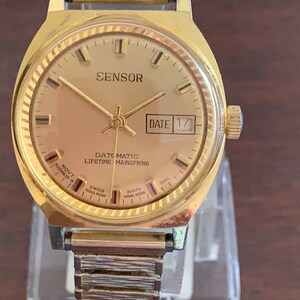 Gent's Vintage Sensor (remex LTD) Mechanical Watch Gold Tone With Date ...