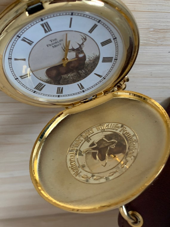 Franklin Mint 10 Point Buck Pocket Watch Keeps good … - Gem