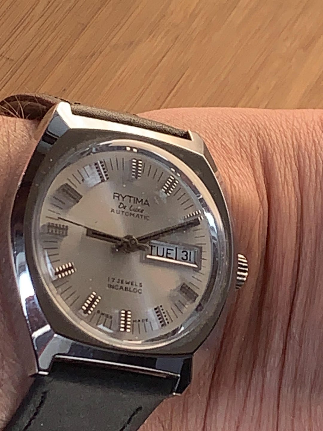 Vintage Swiss Made Rytima Deluxe Day/date Automatic 17 Jewels Wrist ...