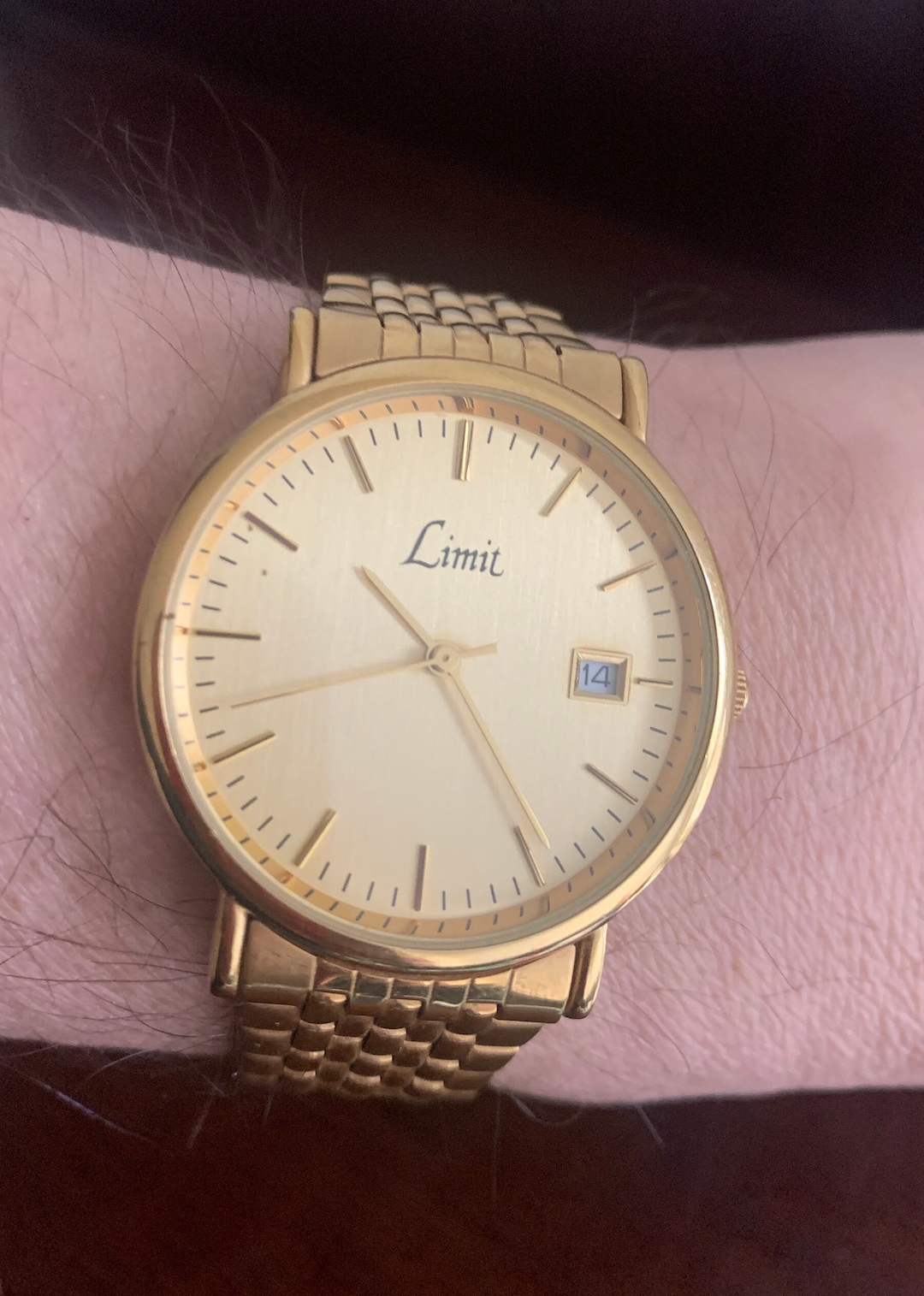 Vintage Limit Quartz Gent's Dress Watch With Gold Tone Dial and Case ...
