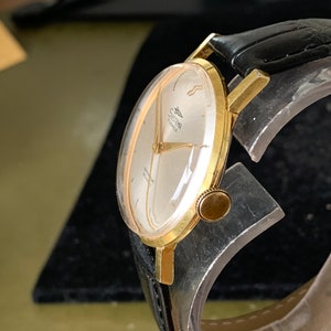 Vintage Mens Gold Plated Systema Extra Flat Incabloc Date Wrist Watch ...
