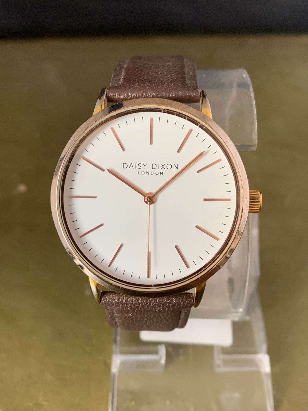 Large Daisy Dixon Alexa Ladies Watch Sunray White Dial Brown Leather ...