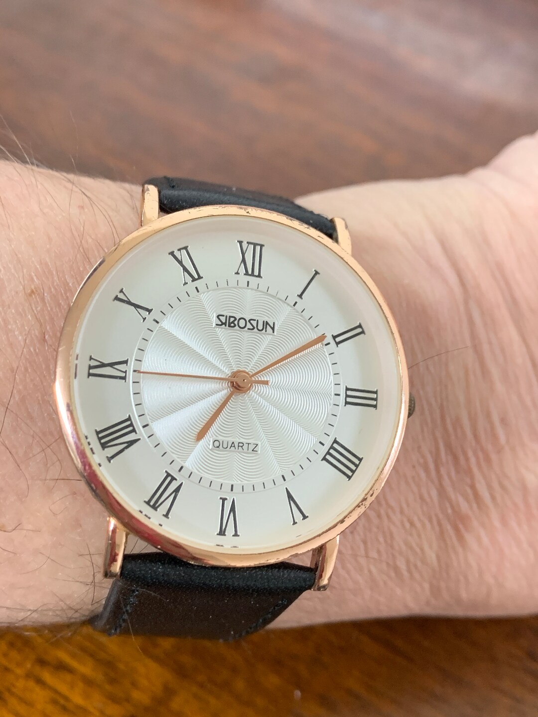 Sibosun 38mm Rose Gold Leather Strap Fashion Watch - Etsy
