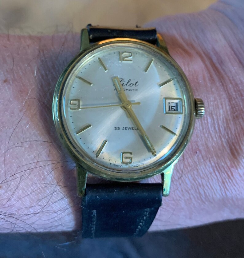 Gents Pilot Geneva Automatic Watch incabloc 25 jewels with | Etsy