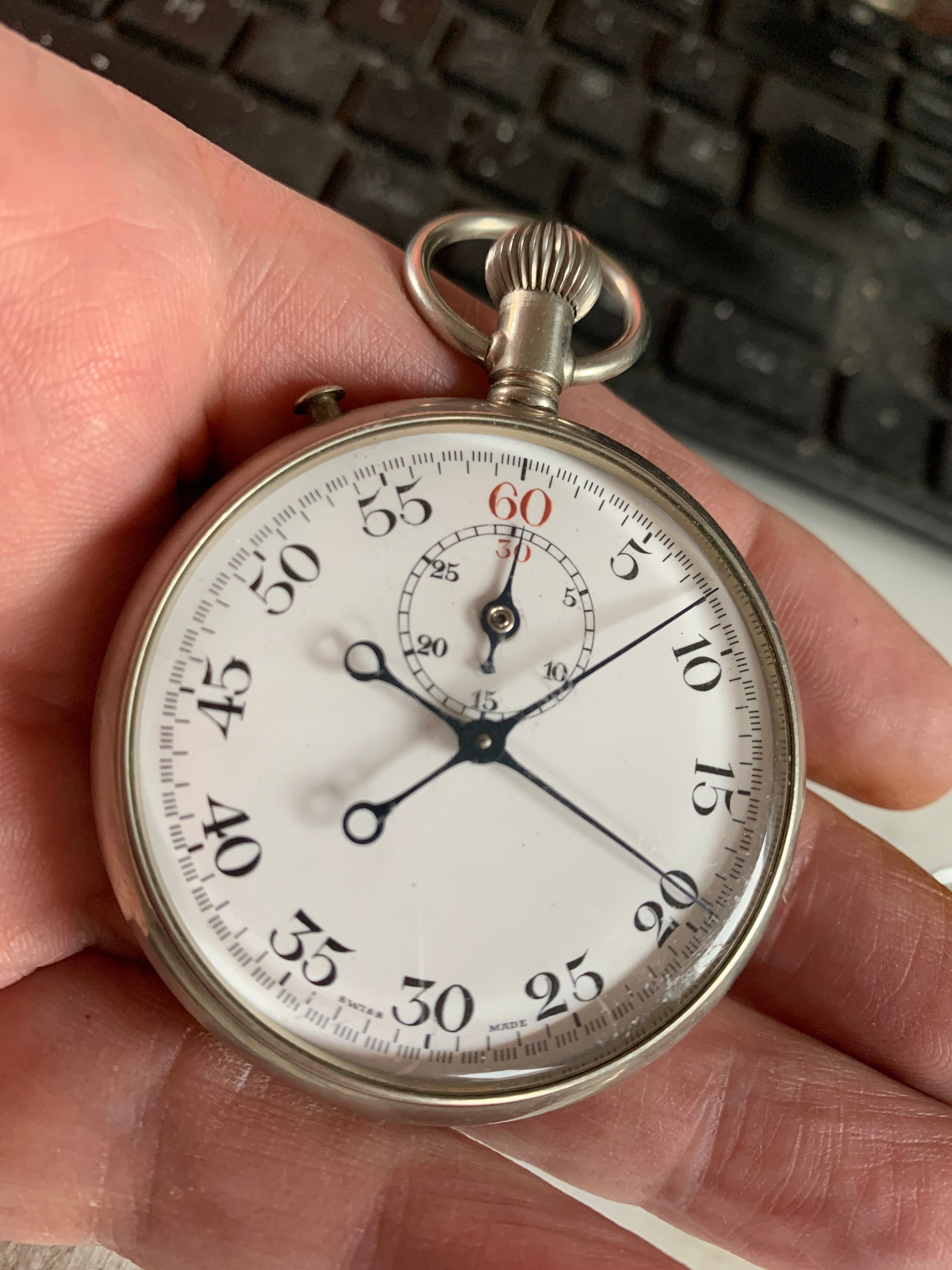 Nero Lemania Mechanical Stopwatch Swiss Made RAF Sealand, 45% OFF