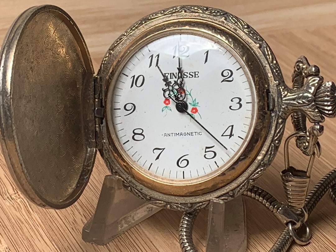 Vintage Finasse Full Hunter Mechanical Pocket Watch and Albert With an ...