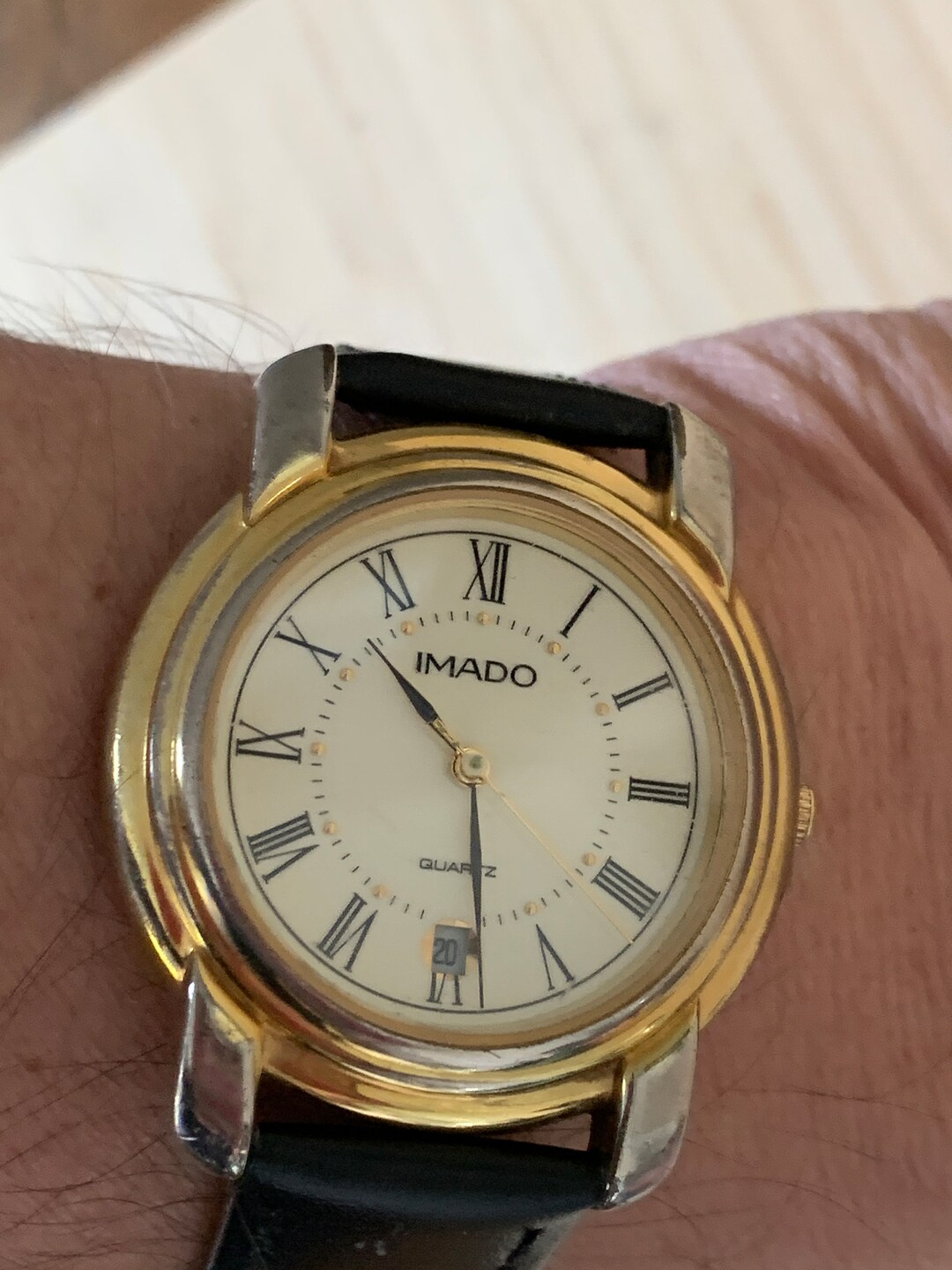 Vintage Men's Imado Dress Watch With Quartz Movement New Leather Strap ...