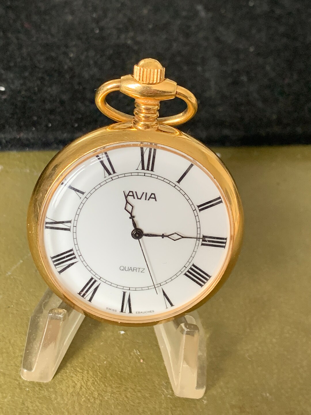 Vintage Open Face Dress Pocket Watch by Avia - Etsy