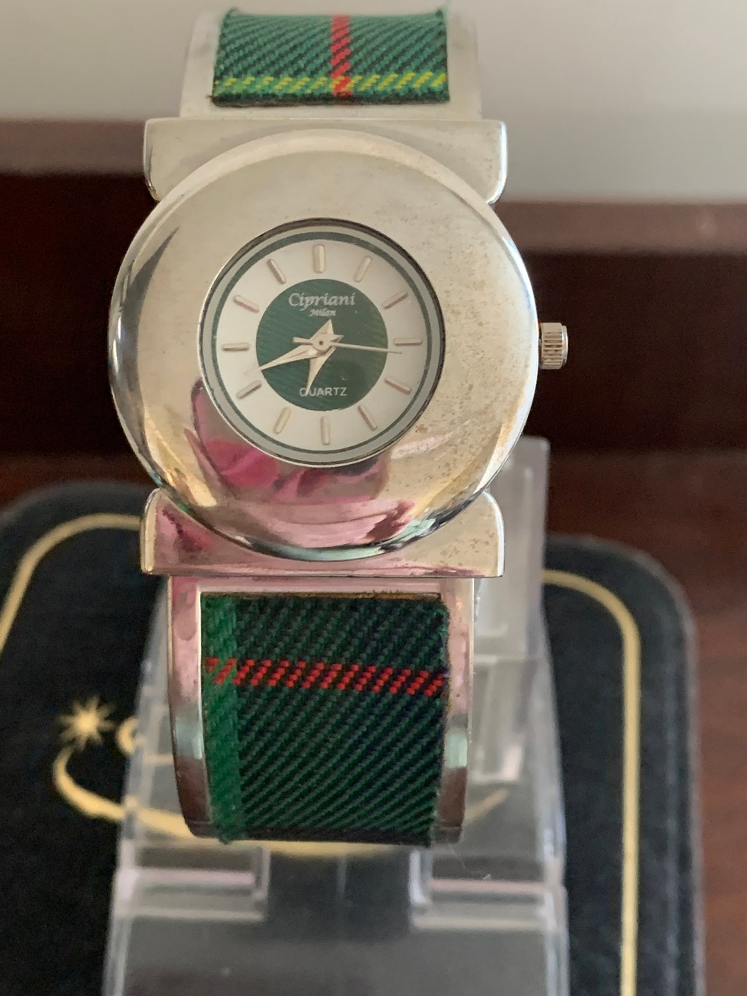 Cipriani Milan Quartz Ladies Fashion Watch With Red & Green Plaid ...