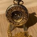 Strada Half Hunter Style Mechanical Pocket Watch With Gold Tone Pierced ...