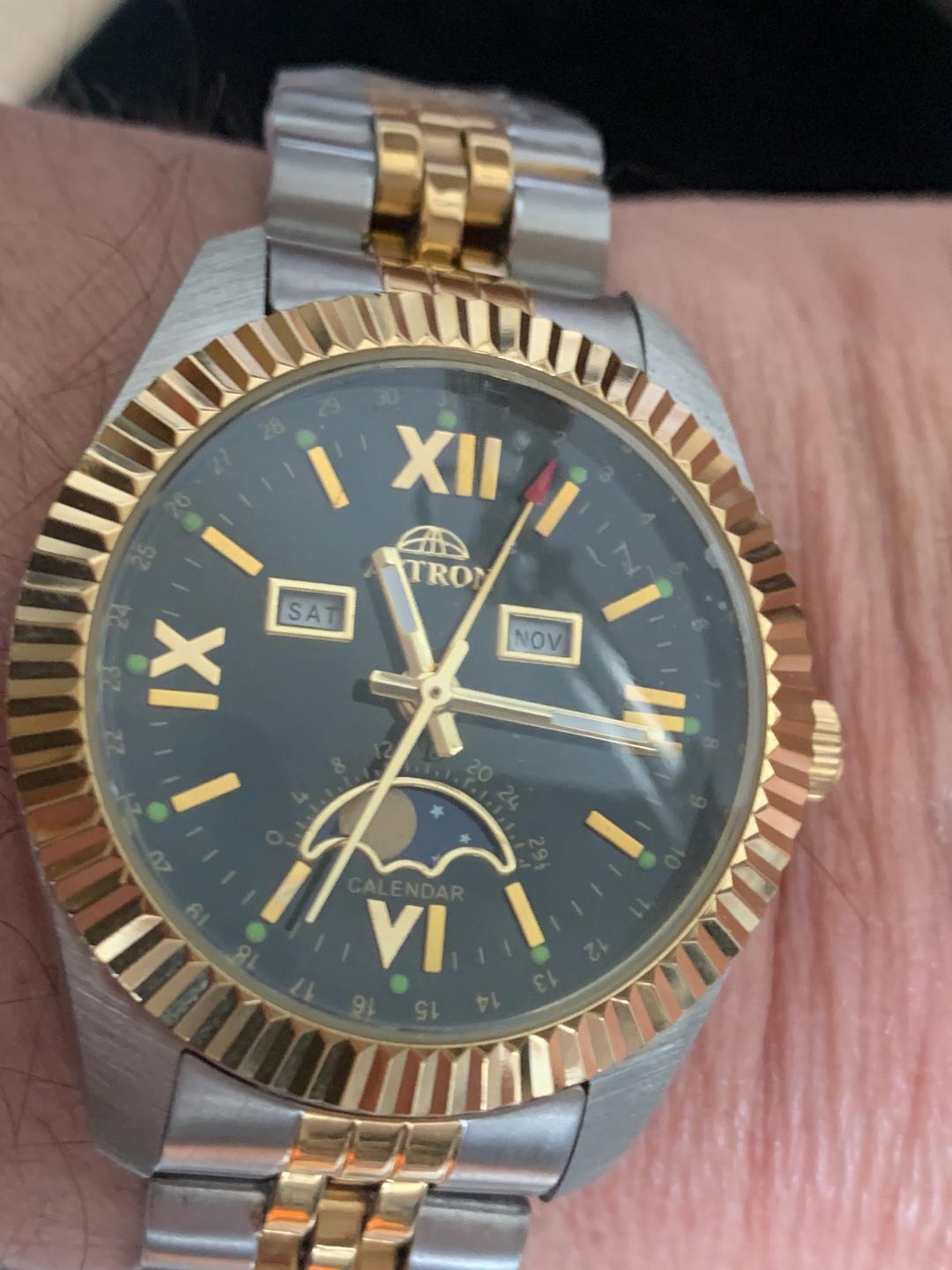 ASTRON Lunar Moon Phase 29.5 Days Calendar Watch With Month Day and ...