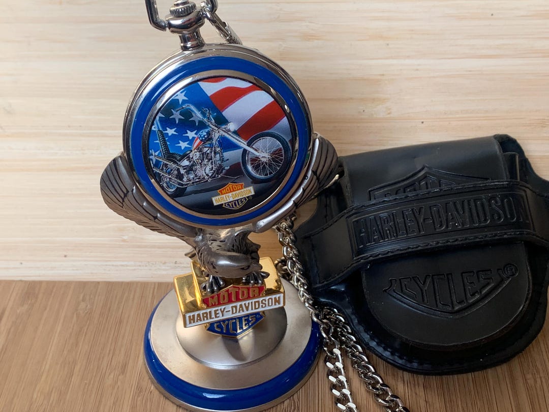 Franklin Mint Harley Davidson Pocket Watch and Case With Stand the ...
