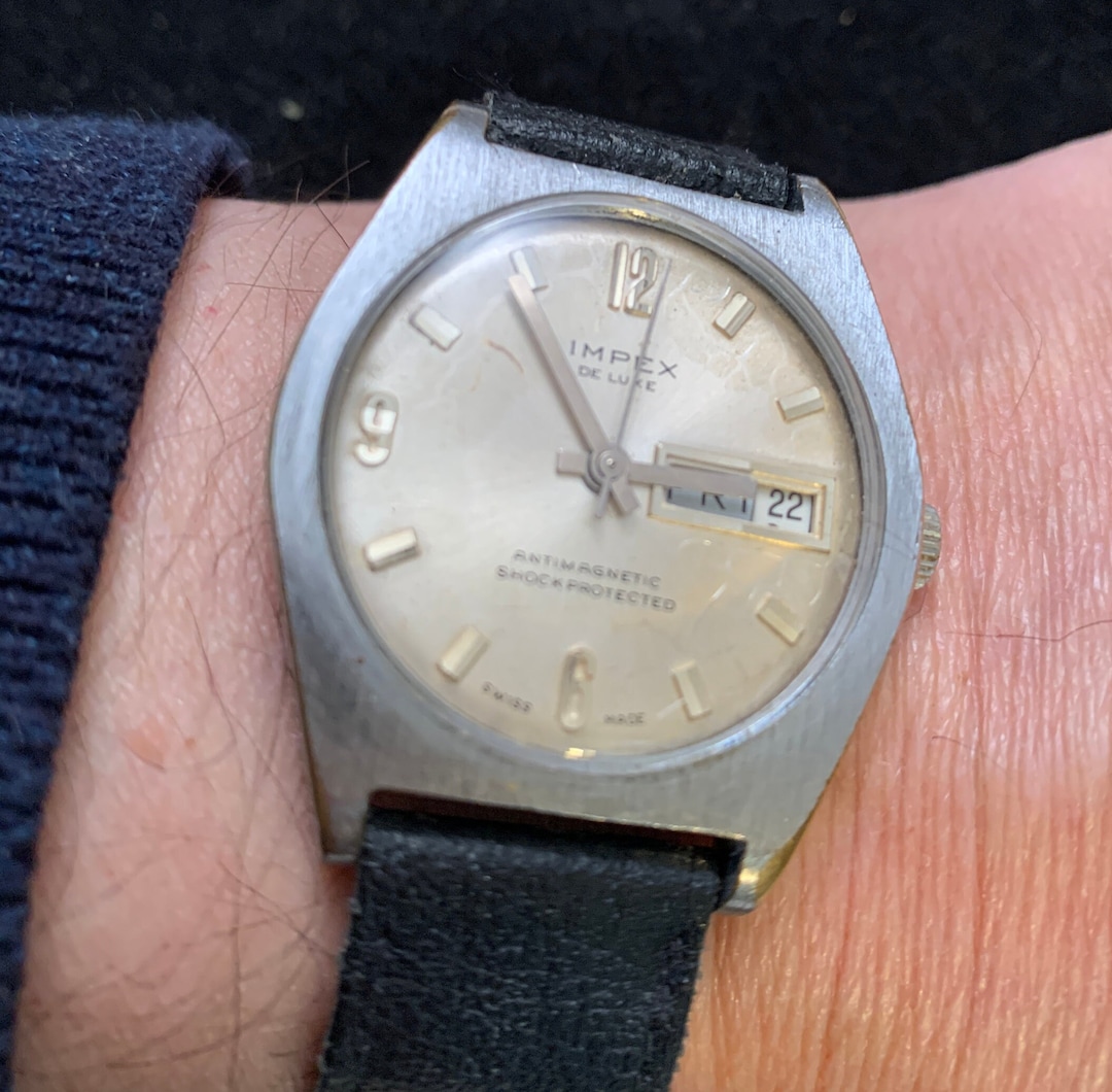 Vintage IMPEX De Luxe Day / Date Men's Wrist Watch Antimagnetic C1970s ...
