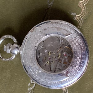 Mechanical Pocket Watch Chess Silver Plated Full Hunter Skeleton Pocket ...