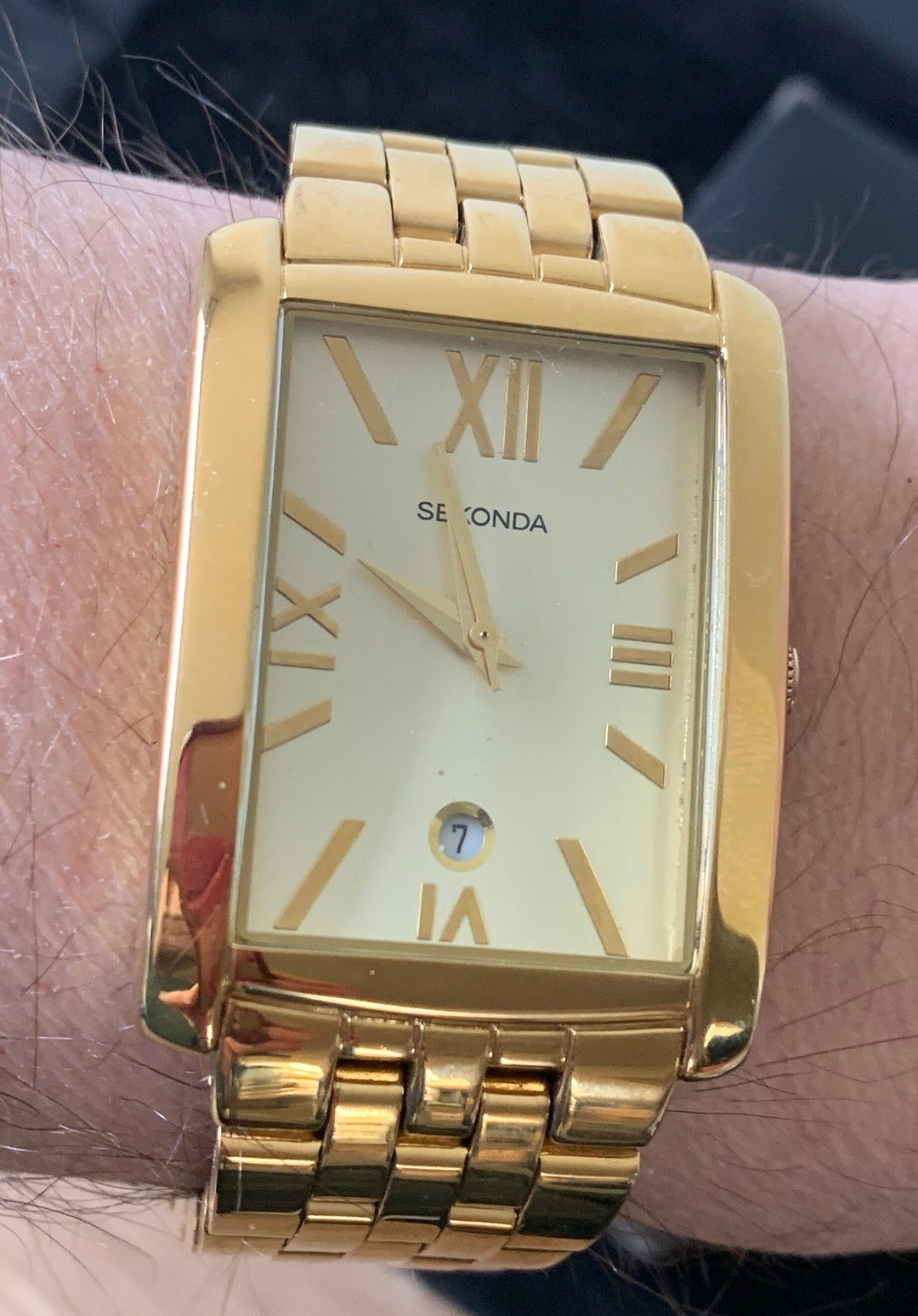 Sekonda RECTANGULAR Dress Watch With Date at the 6 Gold Tone - Etsy