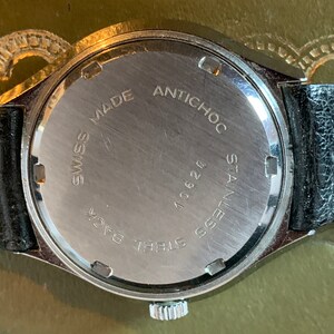 Vintage Everite Gents Watch, Blue Dial With Date Aperture at the 3 in ...