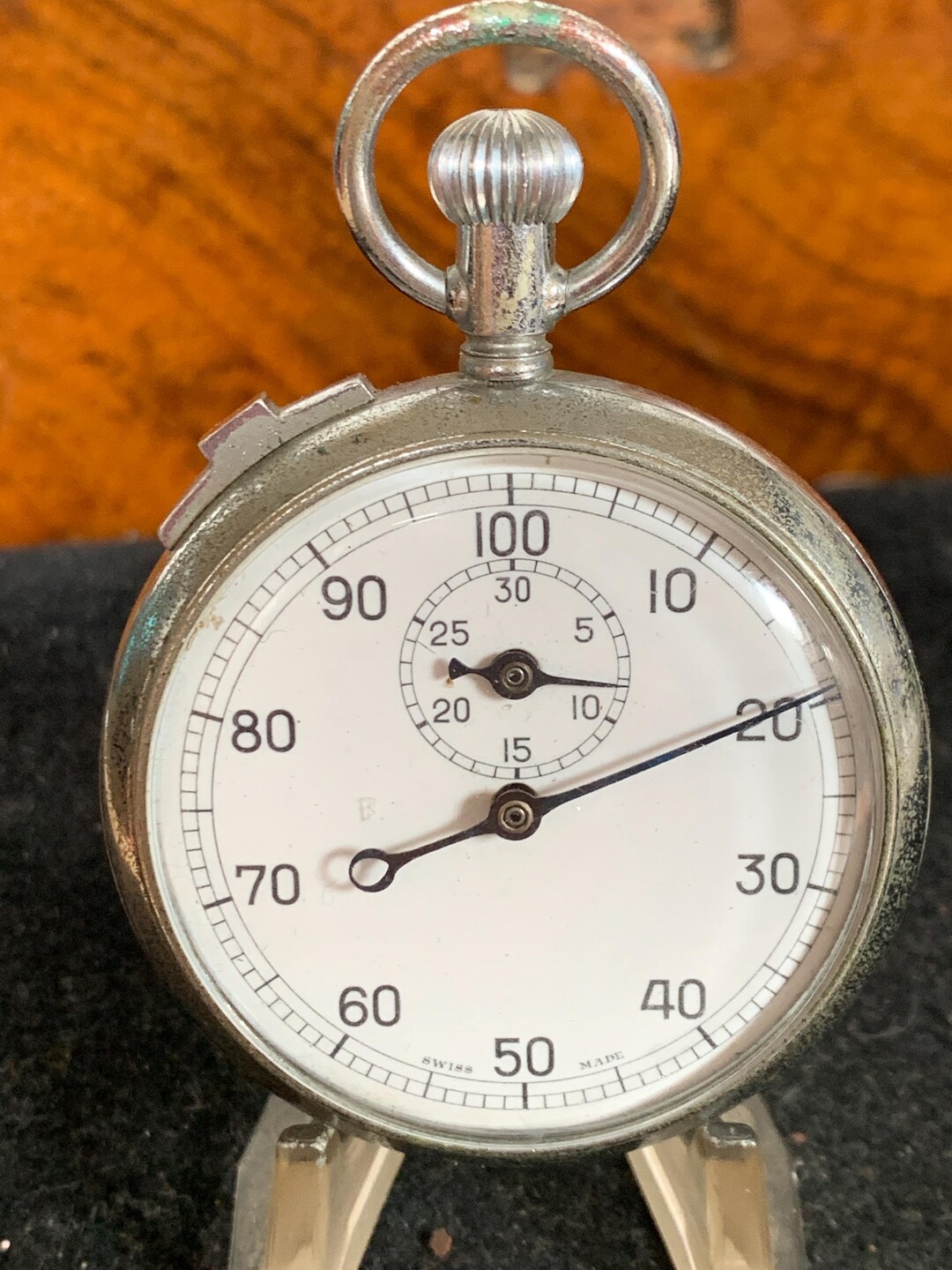 Vintage Rare Unbranded 100th Stopwatch With Top Wind Slide Start and ...