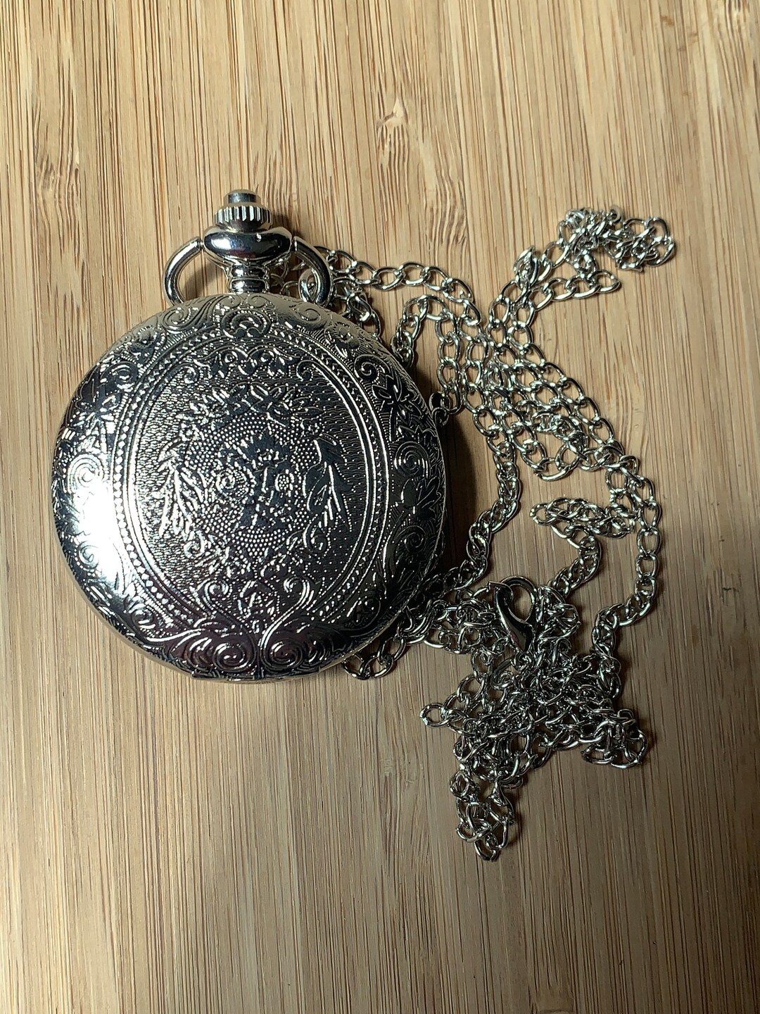 Strada Hunter Style Mechanical Pocket Watch With Silvertone Case on ...