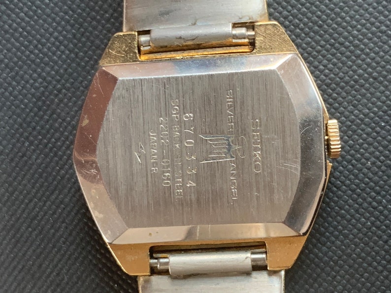 Vintage Seiko Woman's 2202 Silver Angel Vintage Mechanical Gold Tone ...