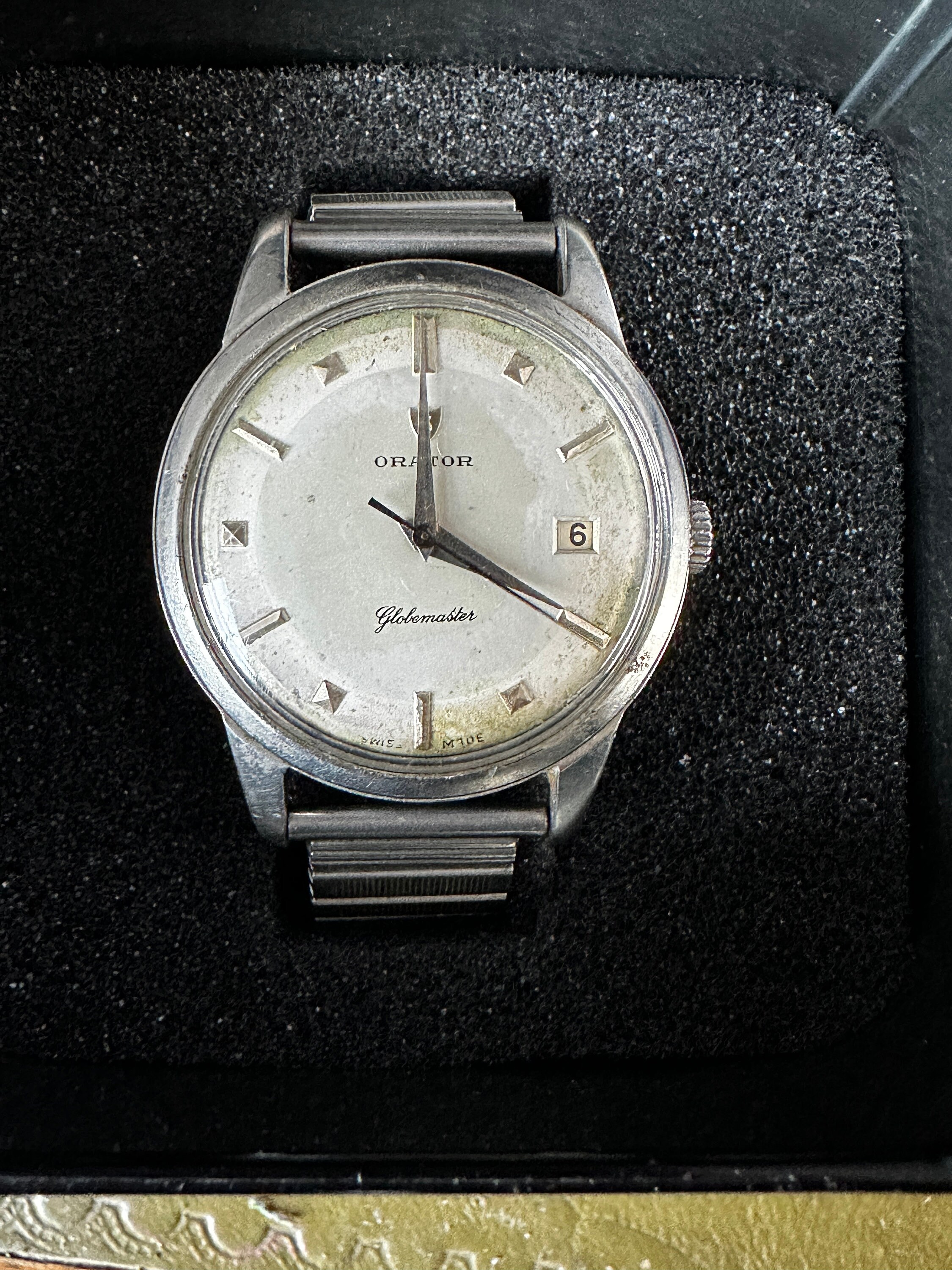 Gentleman's Orator Globemaster Manual Bracelet Watch With Centre ...