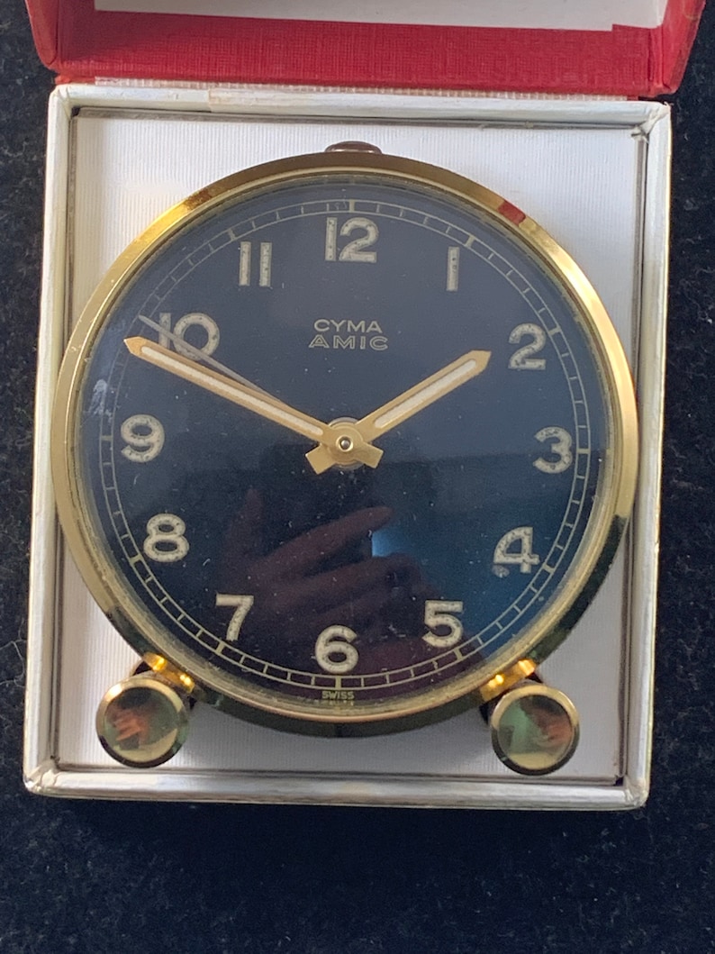 Vintage C1950s Cyma Amic 10 Jewels Travel Alarm Clock Swiss | Etsy