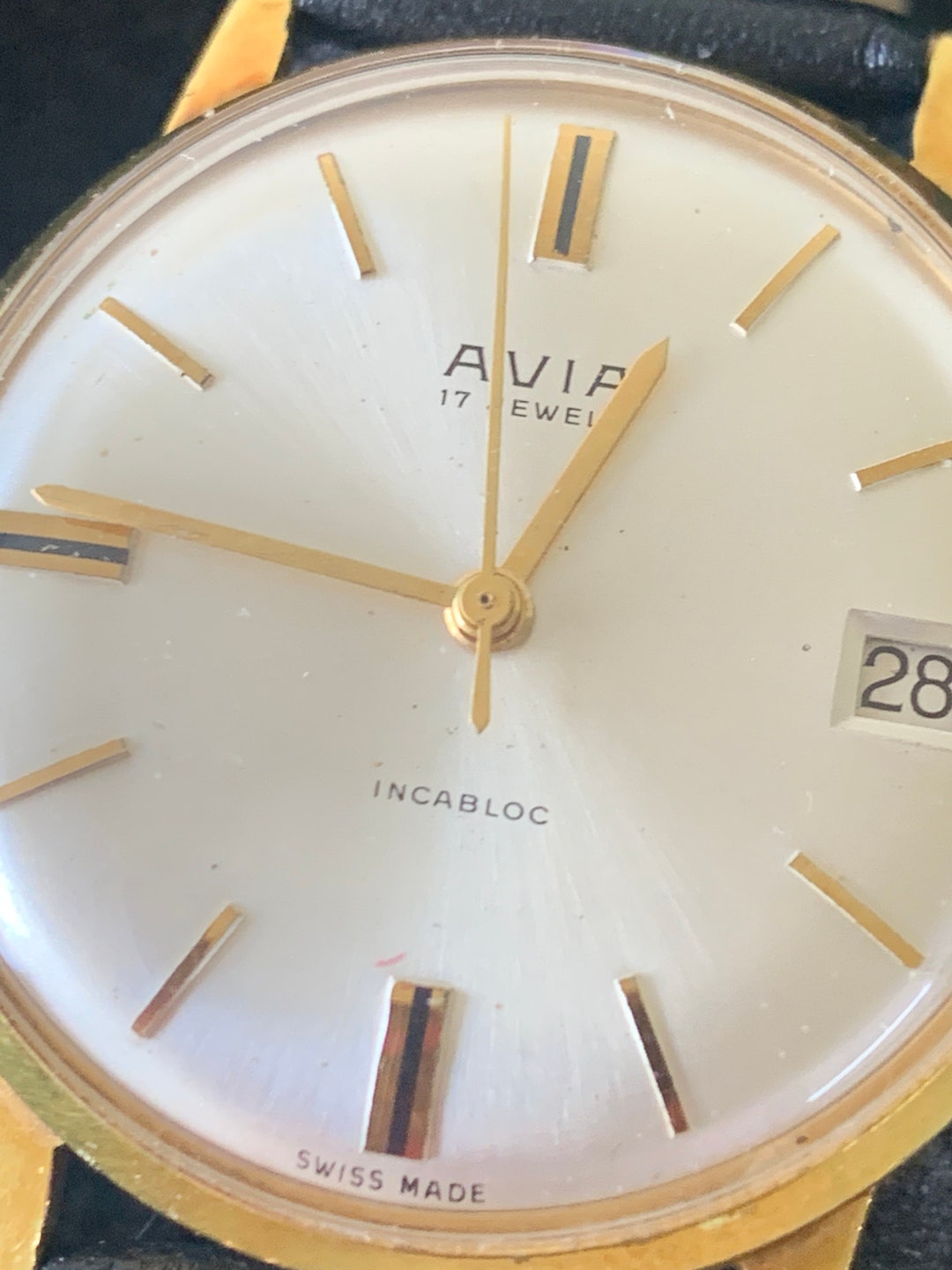Rare Vintage Gents 1960s Avia 17 Jewel Hand Winding Wristwatch With ...