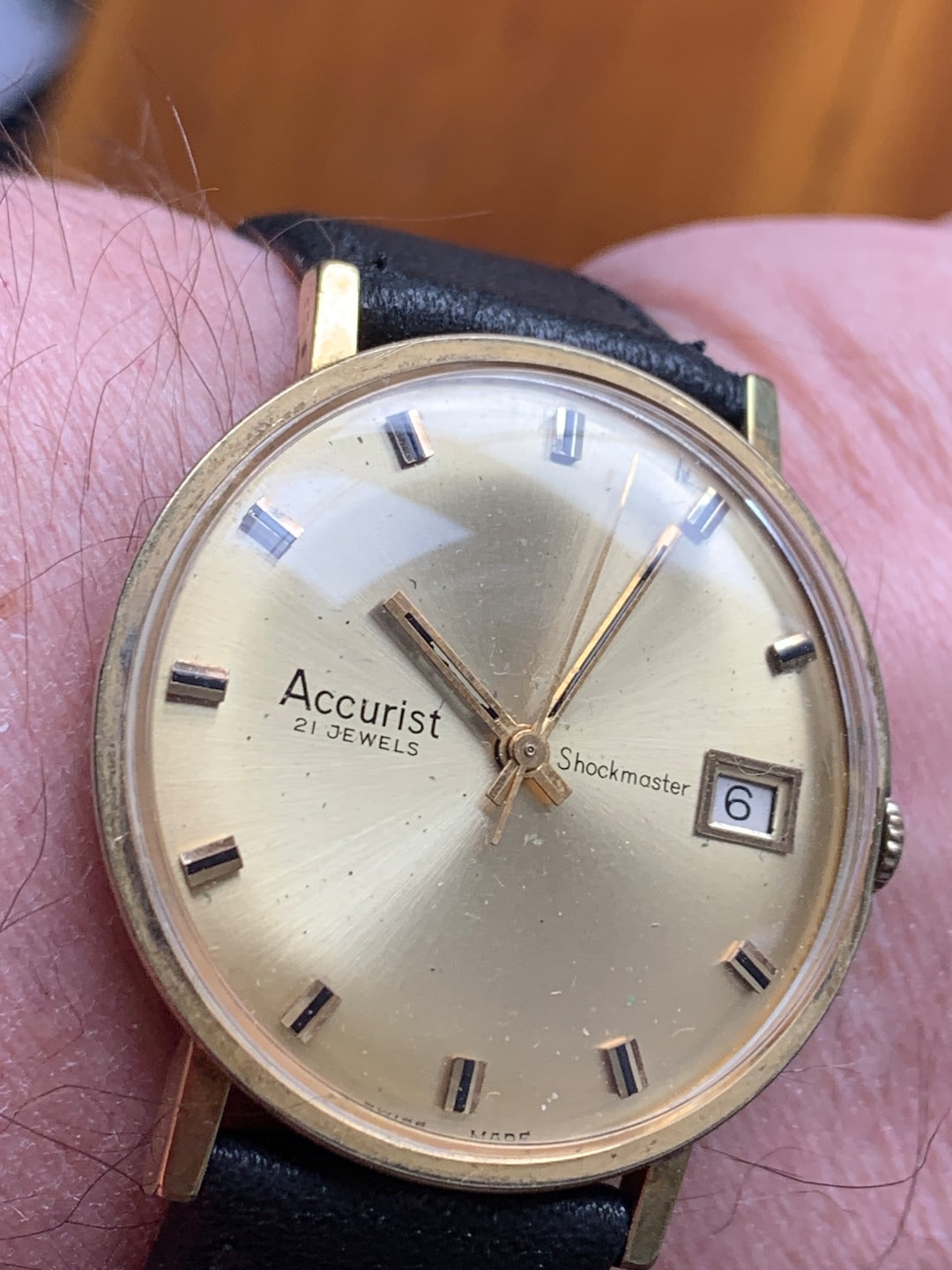 Vintage Gents Accurist Shockmaster Gold Plated Dress Watch 21 Jewel ...