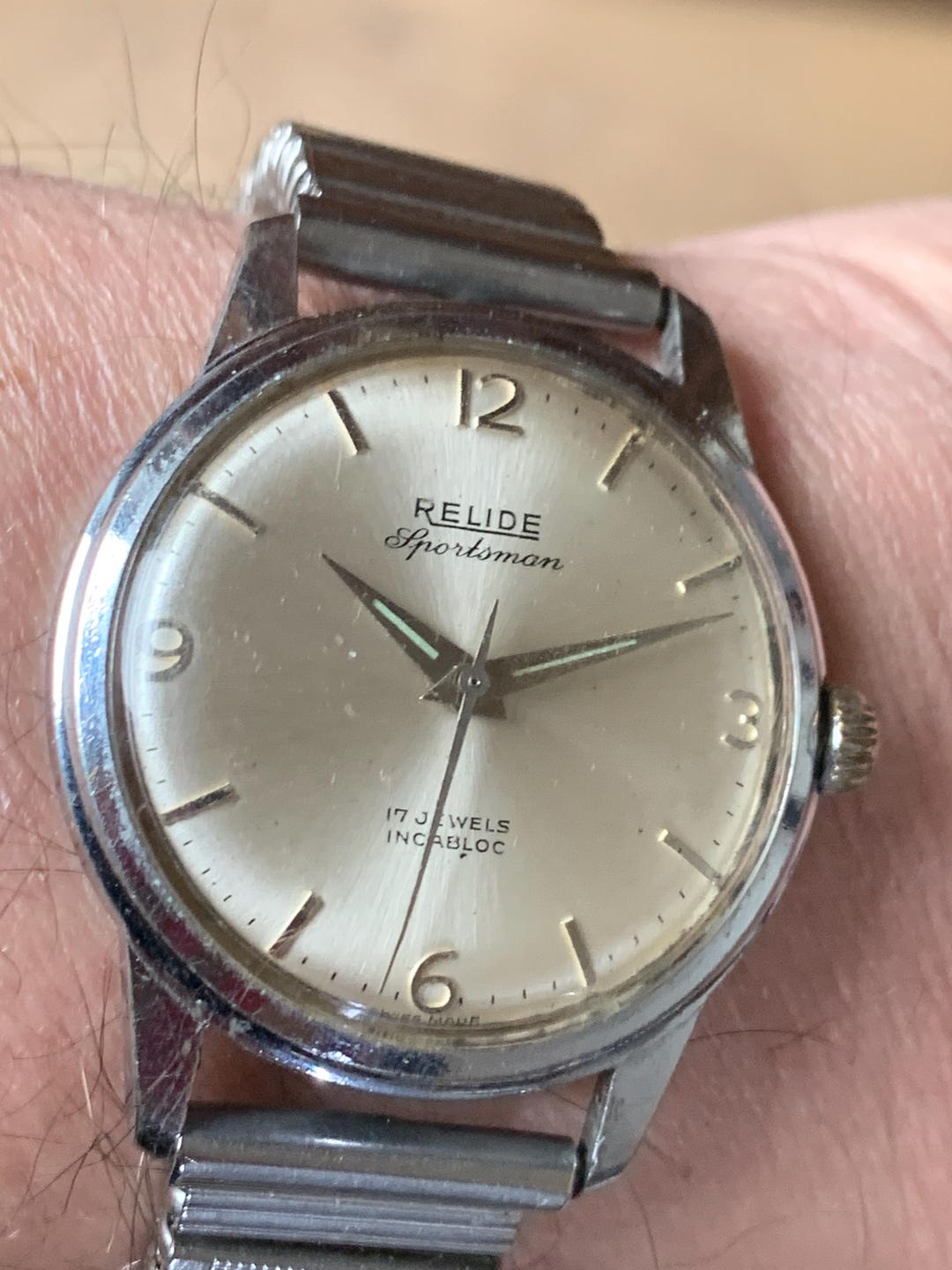 Vintage RELIDE Sportsman Gents Watch 17 Jewels Swiss Made in Original ...