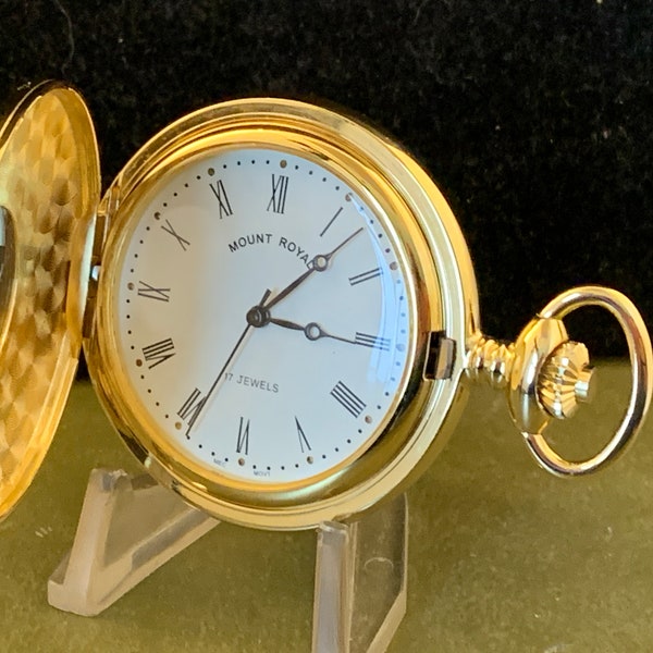 Mount Royal Double Hunter Gold Skeleton Pocket Watch - Etsy