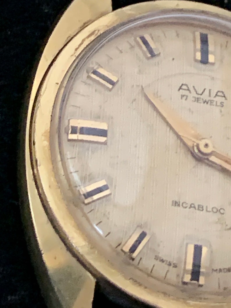 Rare Vintage Gents 1970s Avia Hand Winding Wrist Watch Cal ST 96 With ...