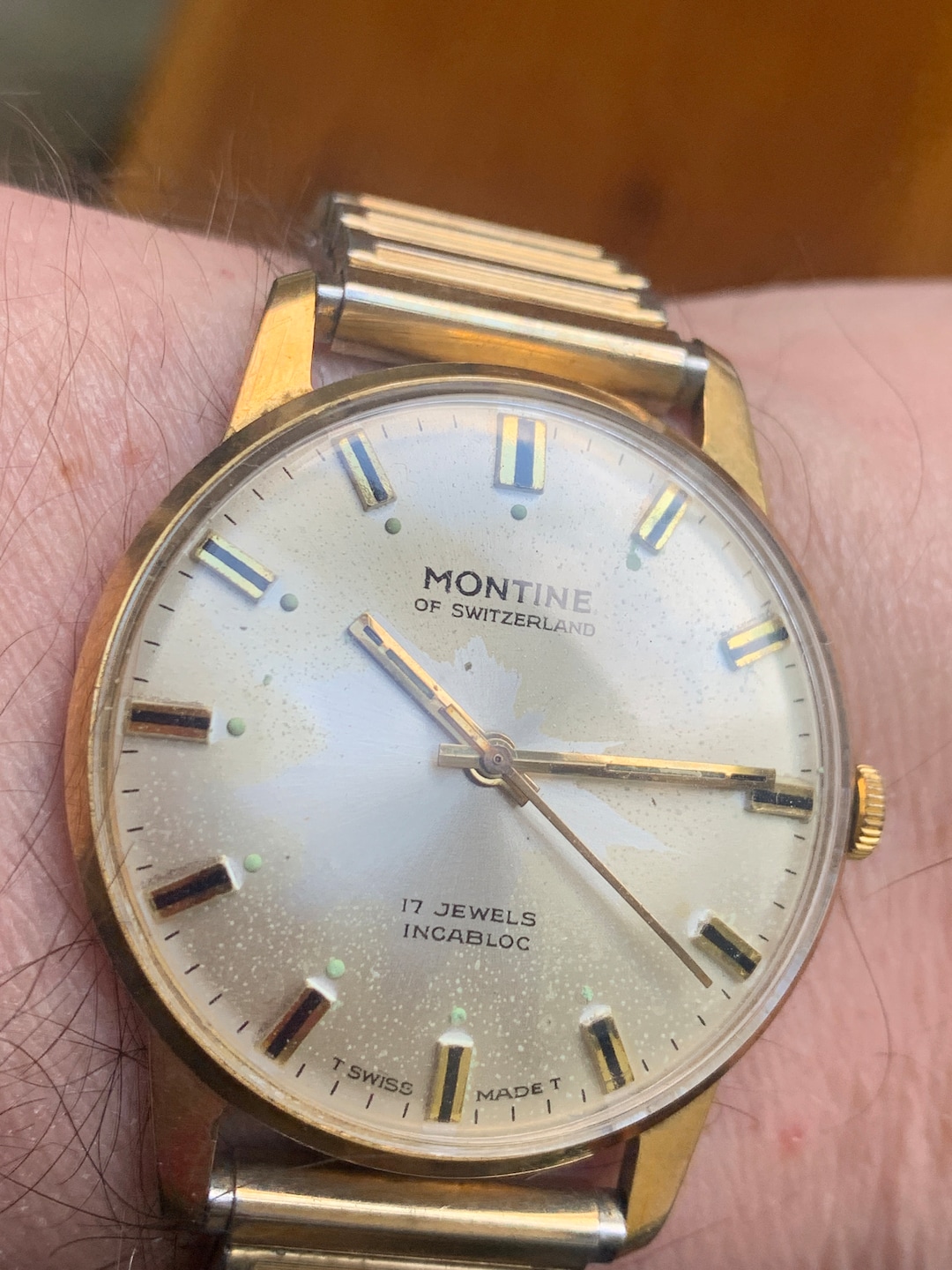 Gent's Vintage Montine, Gold-plated Hand-winding Watch. 17 Jewels ST96 ...