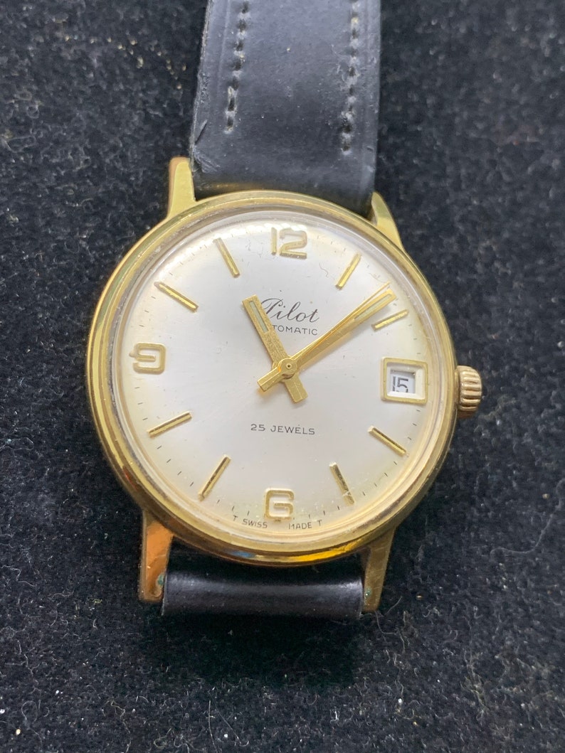 Gents Pilot Geneva Automatic Watch incabloc 25 jewels with | Etsy