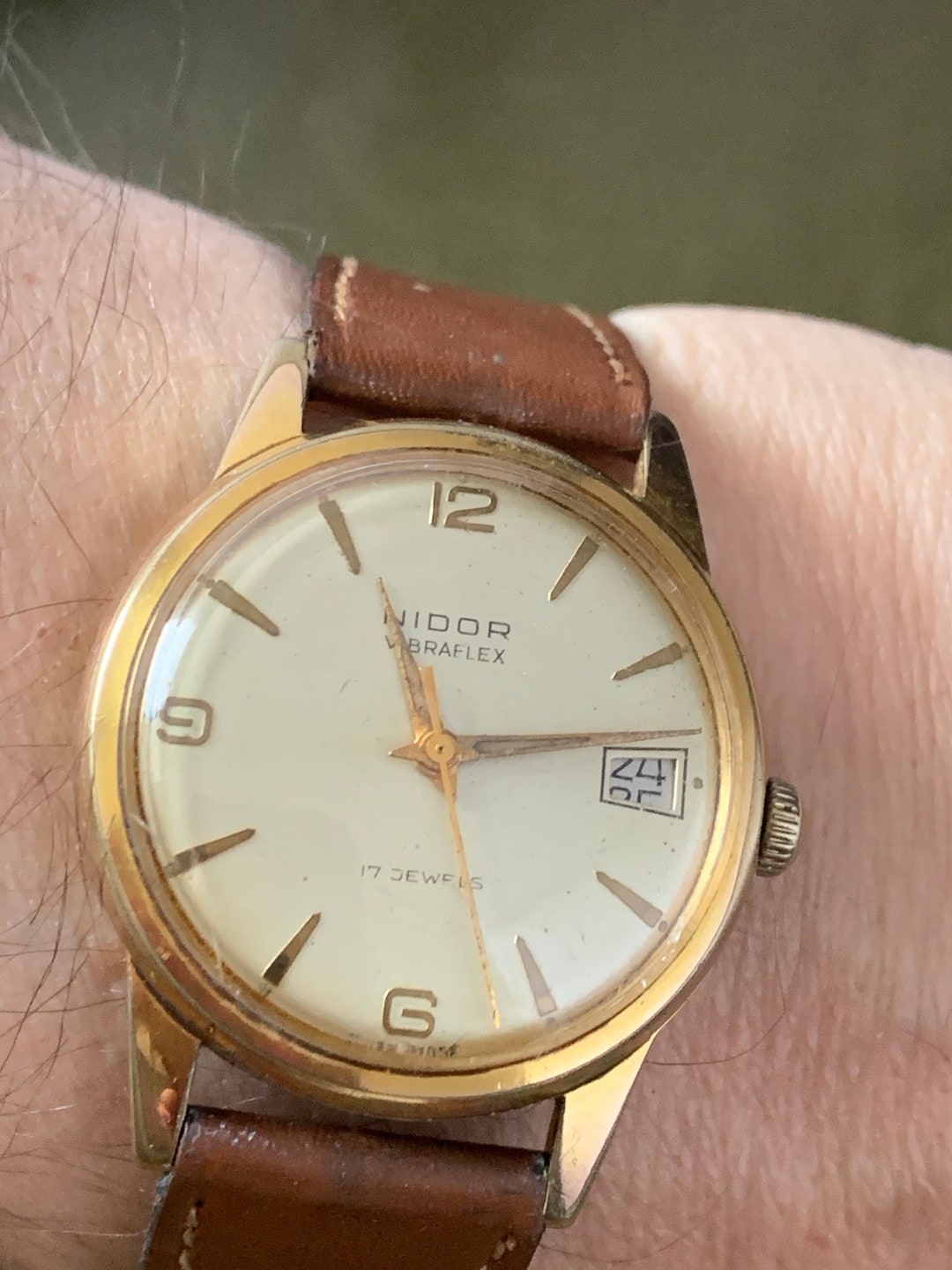Vintage Gents Nidor Vibraflex Gold Plated Wrist Watch From the - Etsy