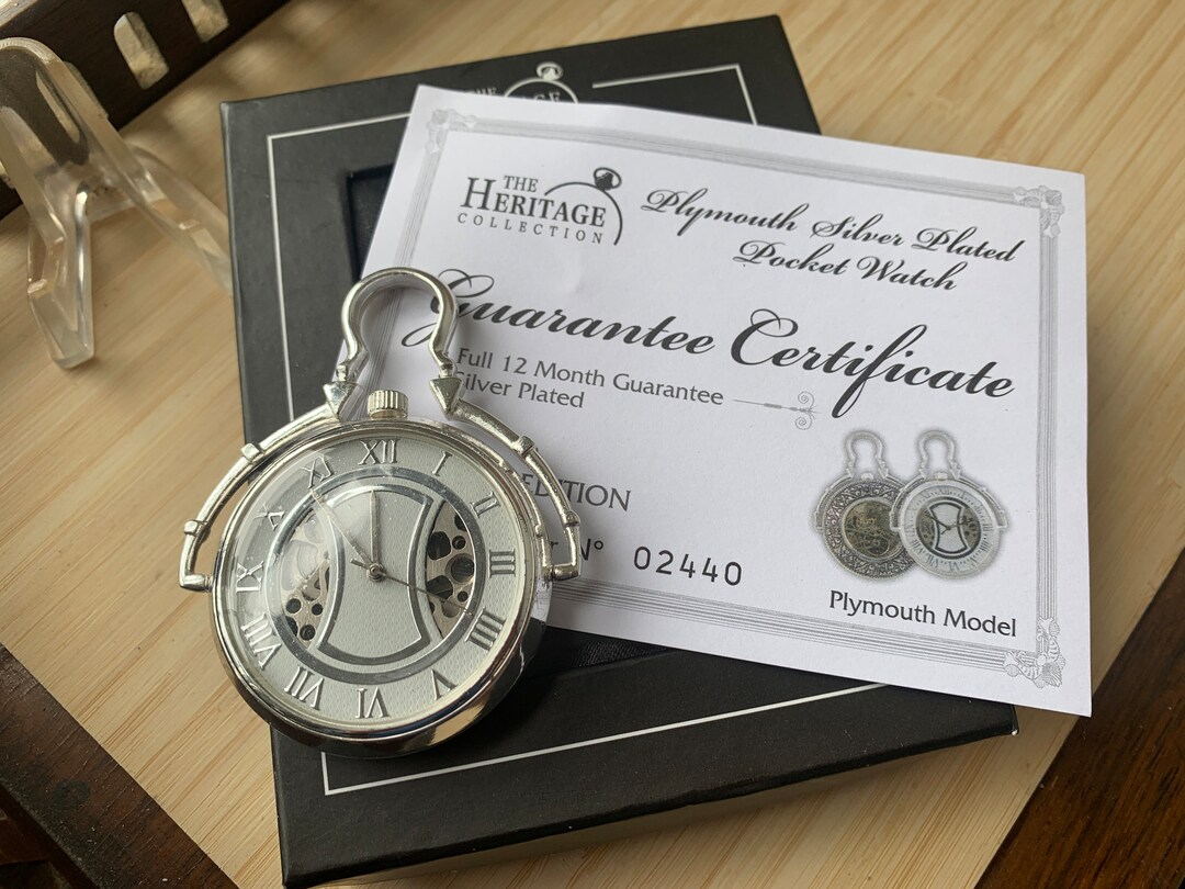 Mechanical Open Face Pocket Watch Plymouth Model Silver Plated - Etsy