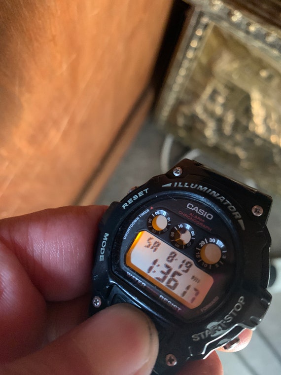 Vintage Casio Illuminator Digital Chronograph Black R… - Gem