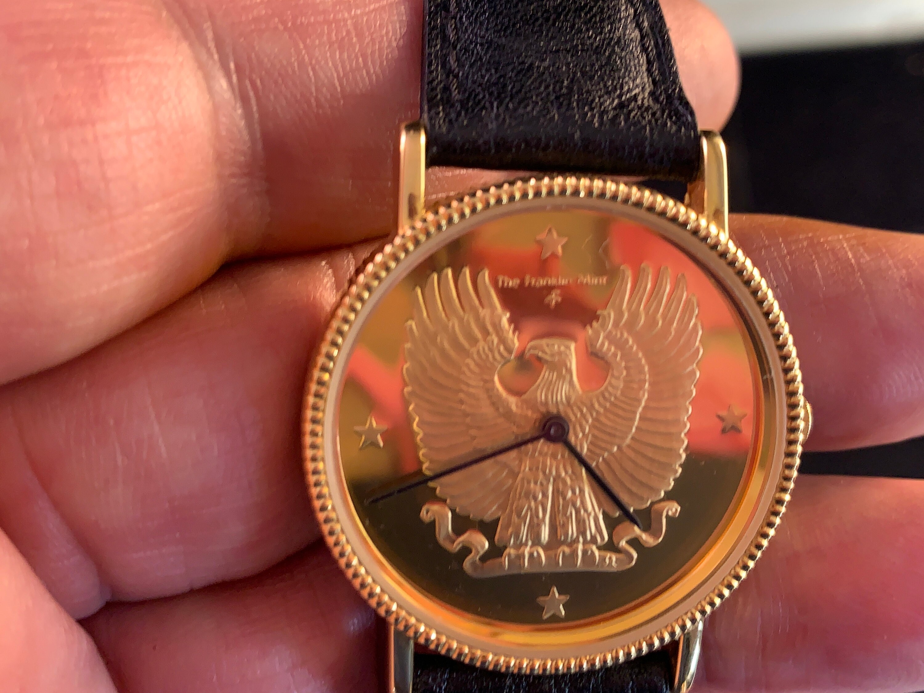 Franklin Mint Eagle Sterling Silver Dial Gold Plated Watch in | Etsy