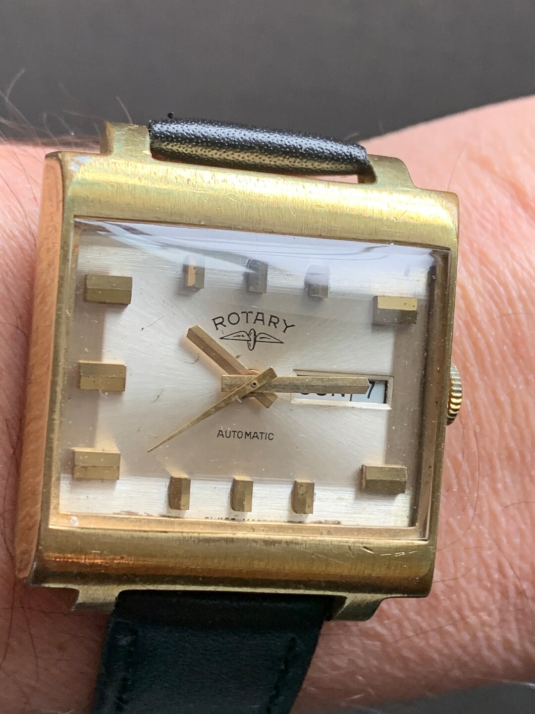 Very Rare Vintage Rotary Mens Chunky Squair Cased Automatic 21 Jewels ...