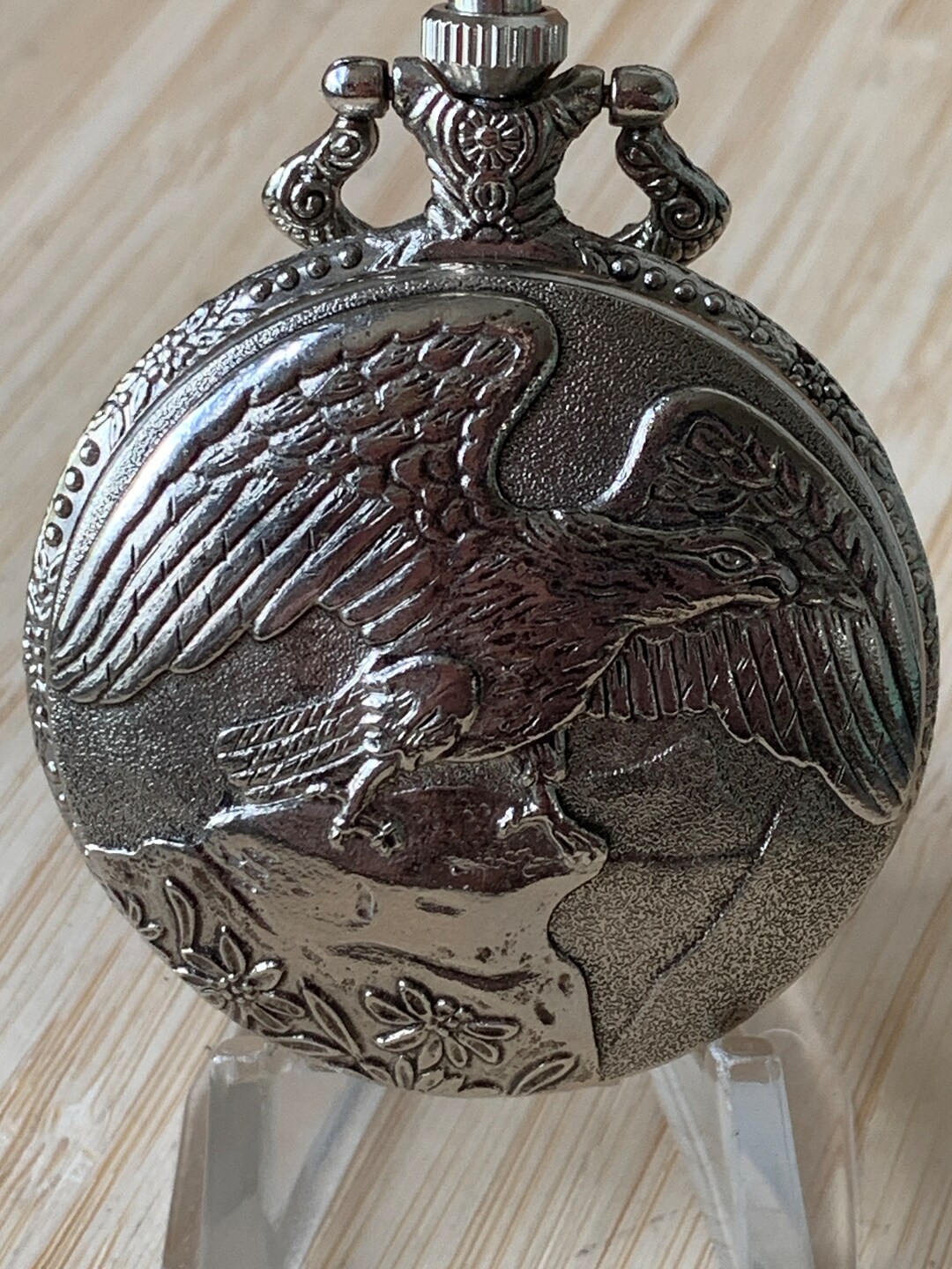 Quartz Ravel Full Hunter Pocket / Fob Watch in Working Order With Eagle ...