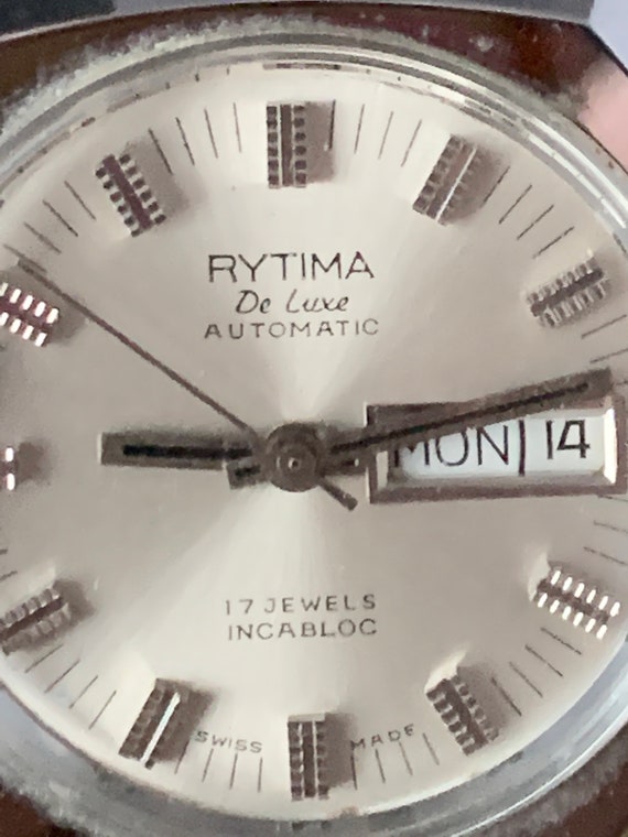 Vintage Swiss Made Rytima Deluxe Day/Date Automatic 7… - Gem