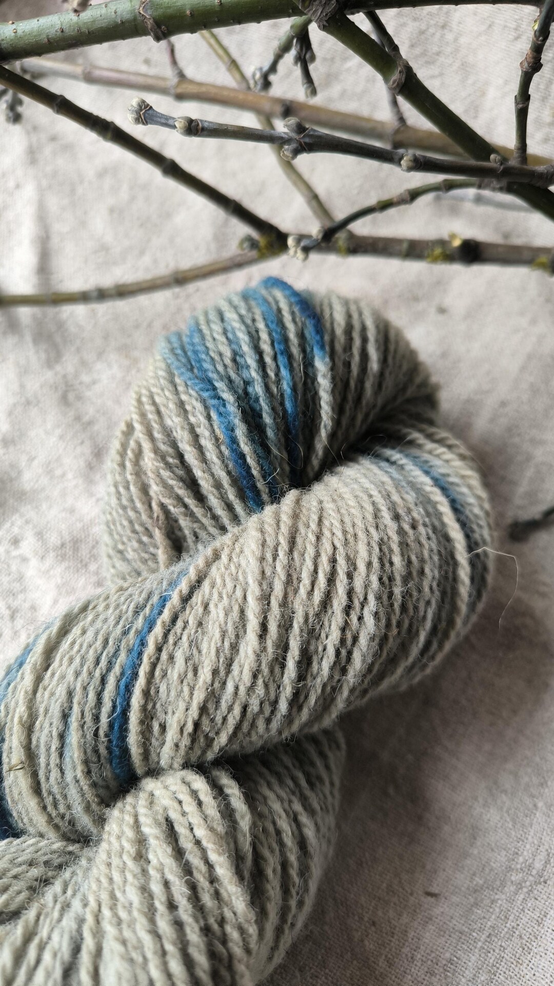 Plant Dyed Wool Yarn Variegated Lithuanian Sheep Wool Light Brown Blue ...
