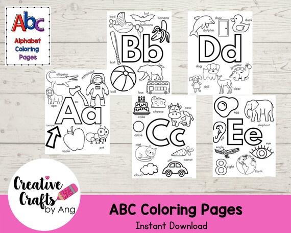 ABC Coloring Pages Printable Coloring Pages Alphabet | Etsy