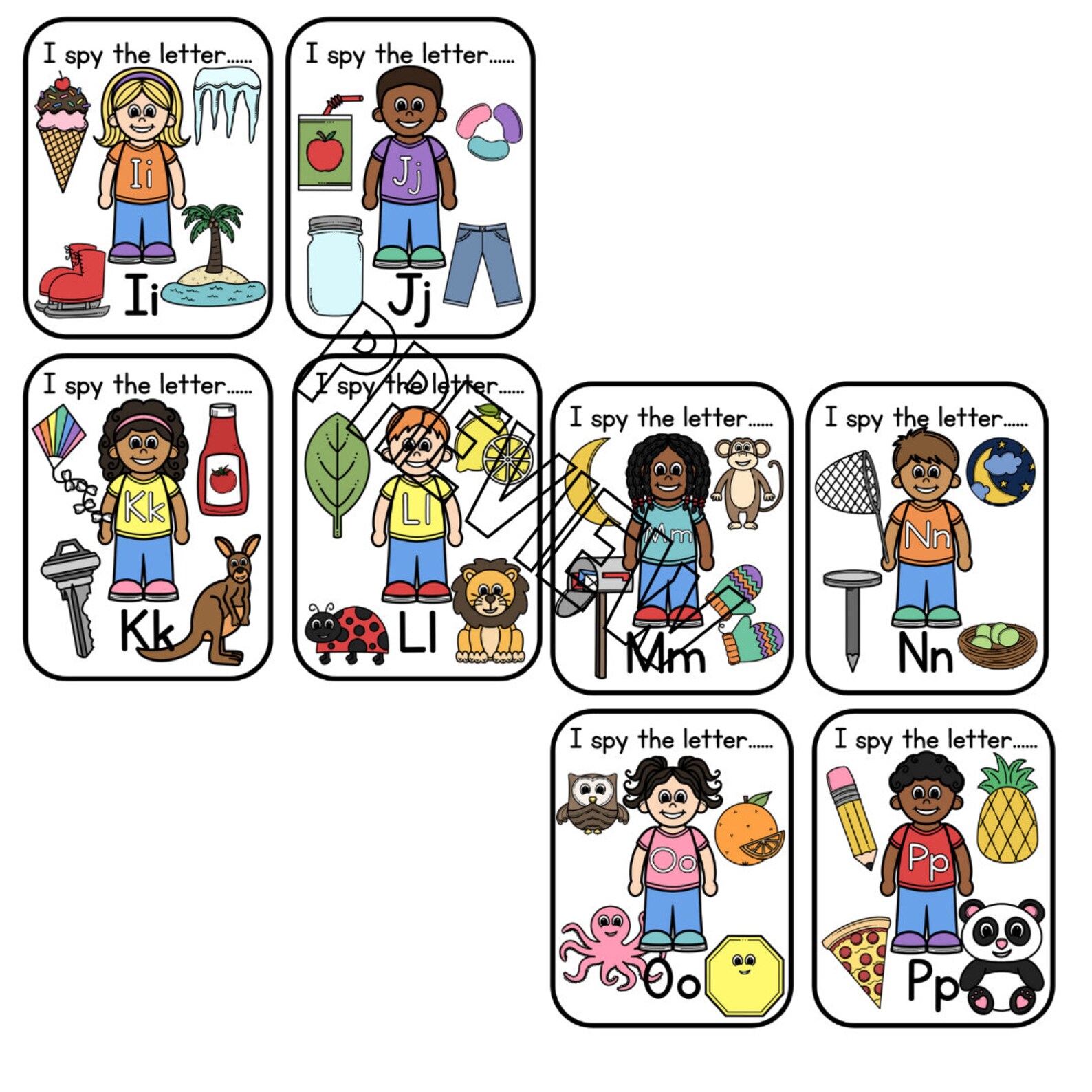 I Spy ABC Flashcards Online Teaching Props Preschool/prek - Etsy