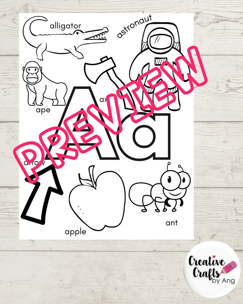 ABC Coloring Pages Printable Coloring Pages Alphabet | Etsy