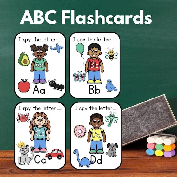 I Spy ABC Flashcards Online Teaching Props Preschool/PreK | Etsy