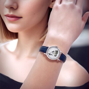 Small Watch - Wolf - Leather, Navy Blue - Etsy